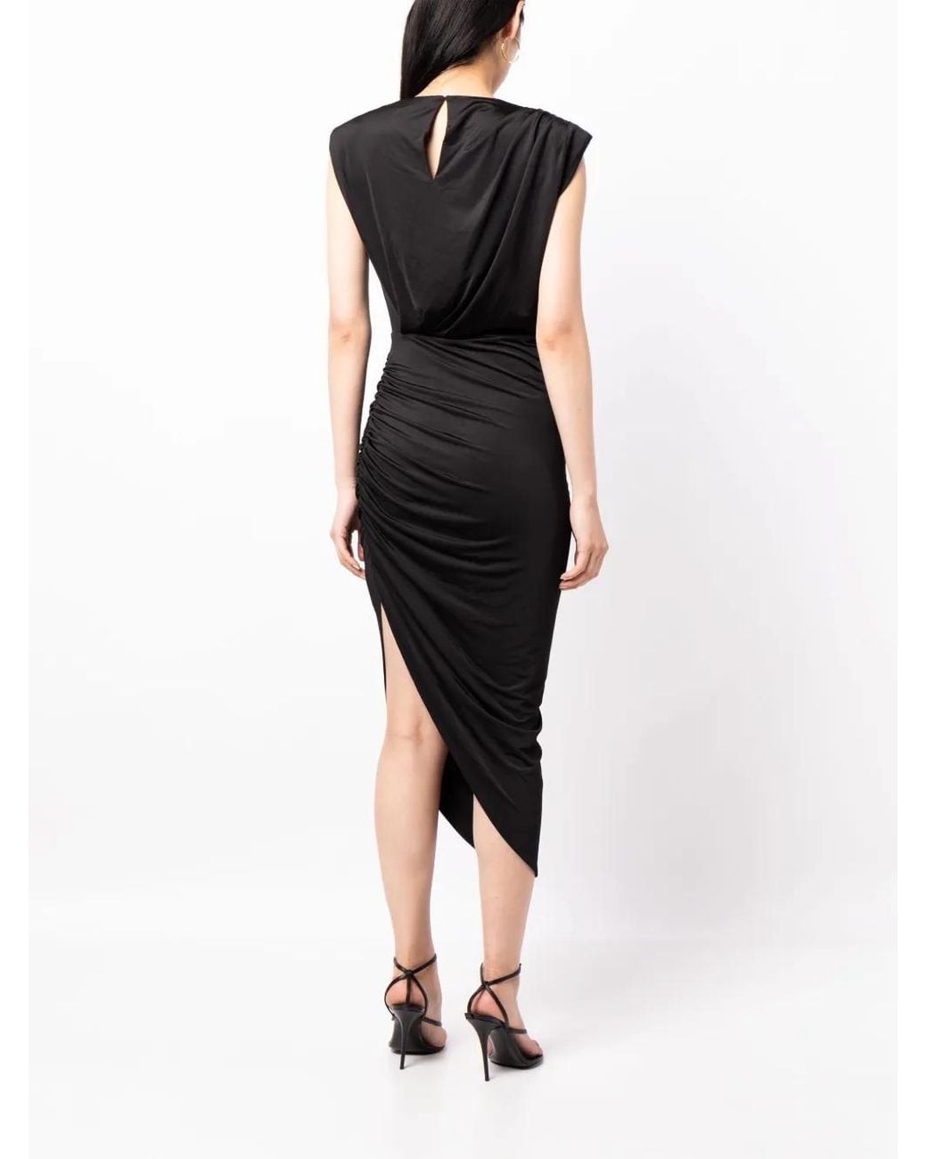 Veronica Beard Merrith Draped Midi Dress in Black | Lyst
