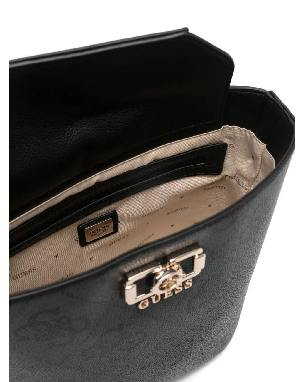 Guess Monogram Bucket Bag in Black | Lyst