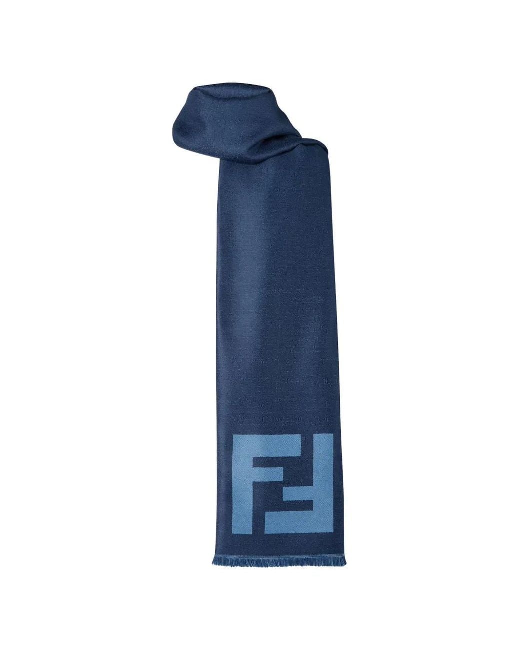 Fendi Logo-Detail Scarf in Blue for Men | Lyst UK