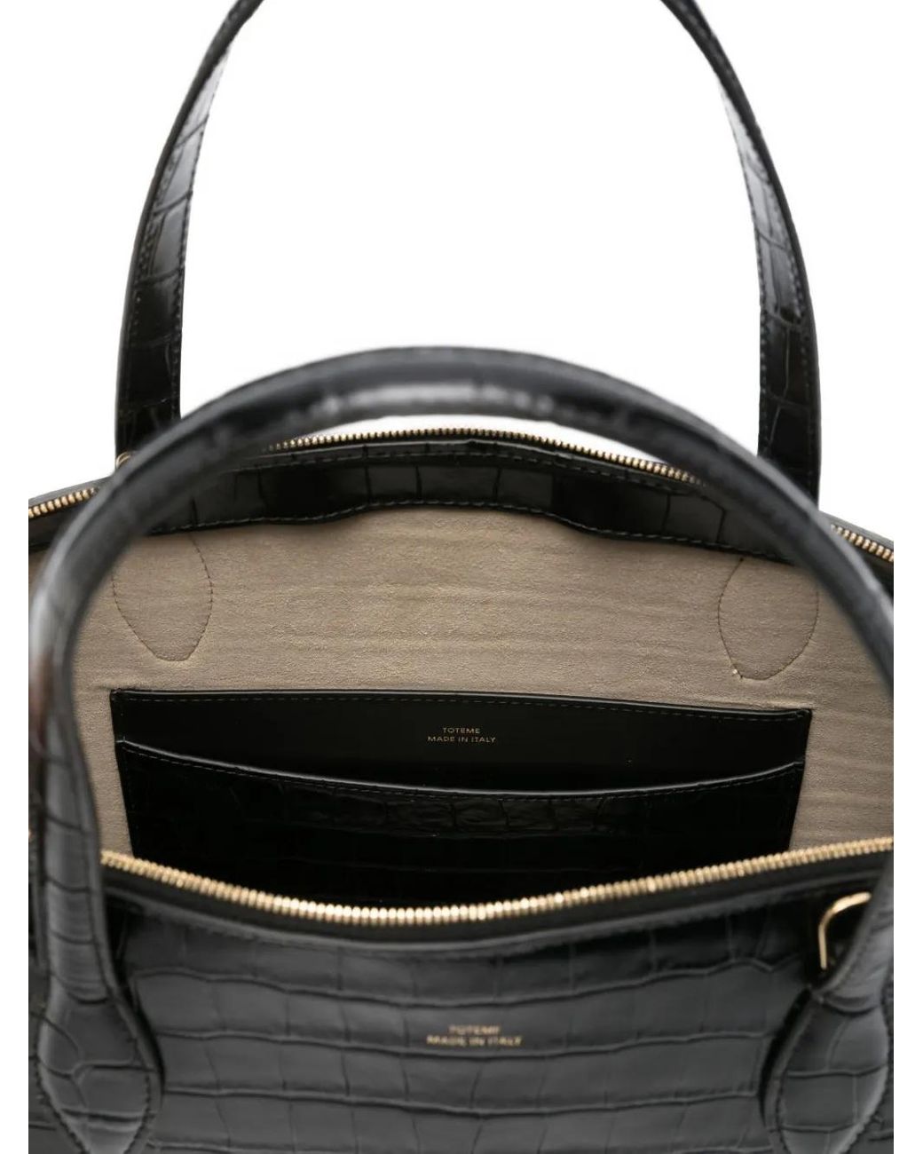 TOTEME Medium Day Croc-Embossed Tote Bag in Black | Lyst