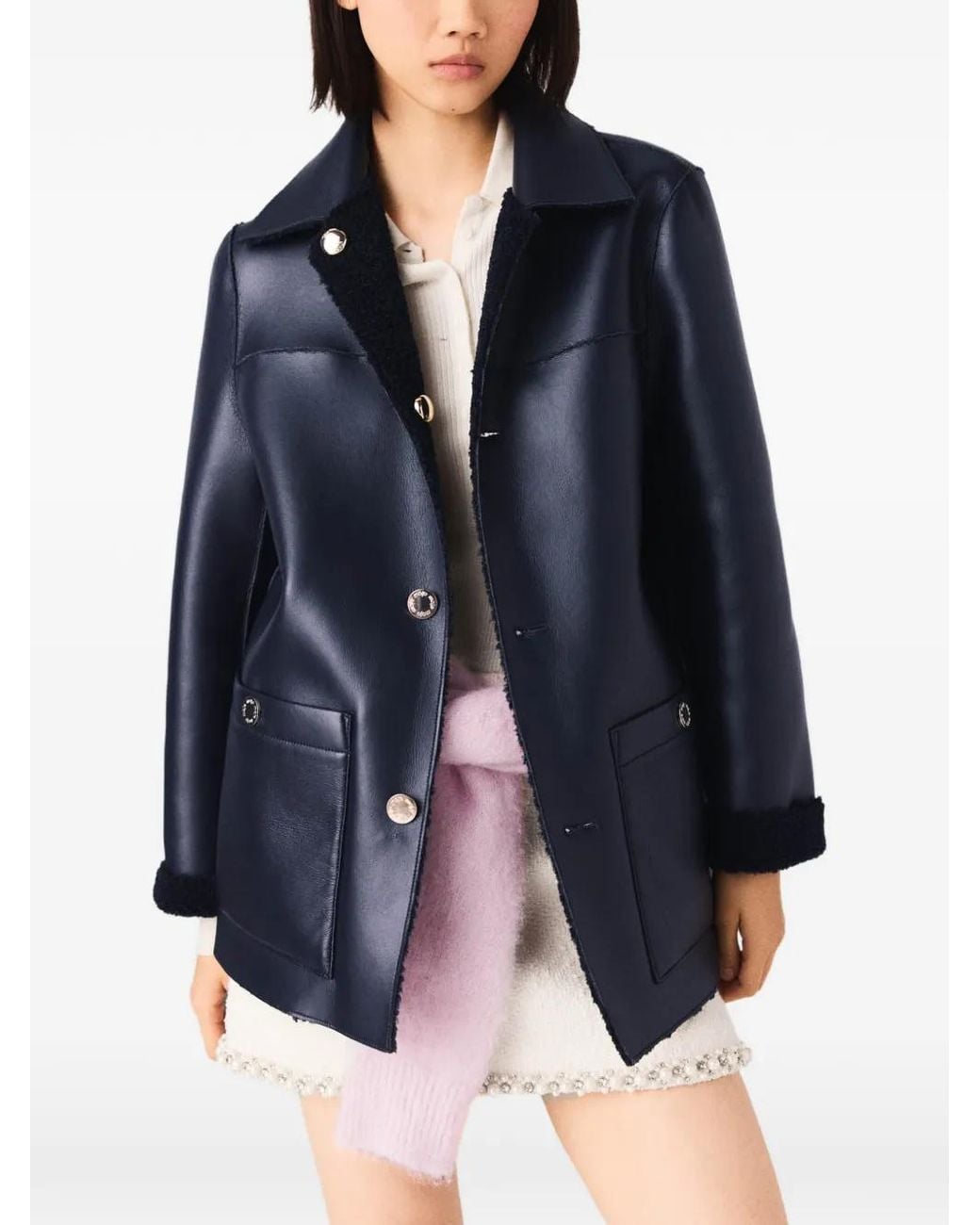 Maje Reversible Jacket in Black | Lyst