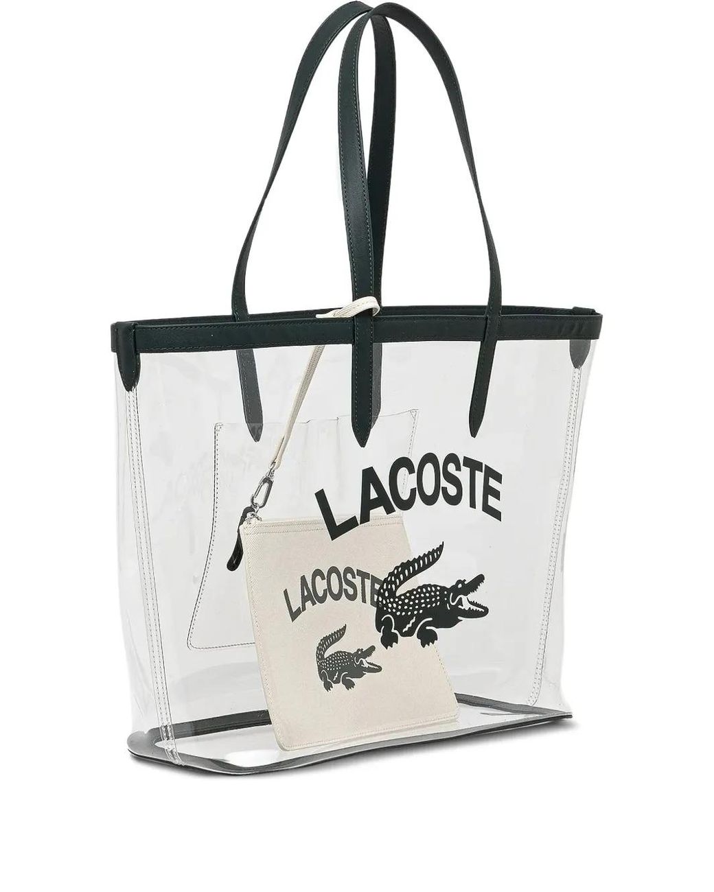 Lacoste Anna Crocodile-Logo Transparent Tote Bag in White | Lyst UK