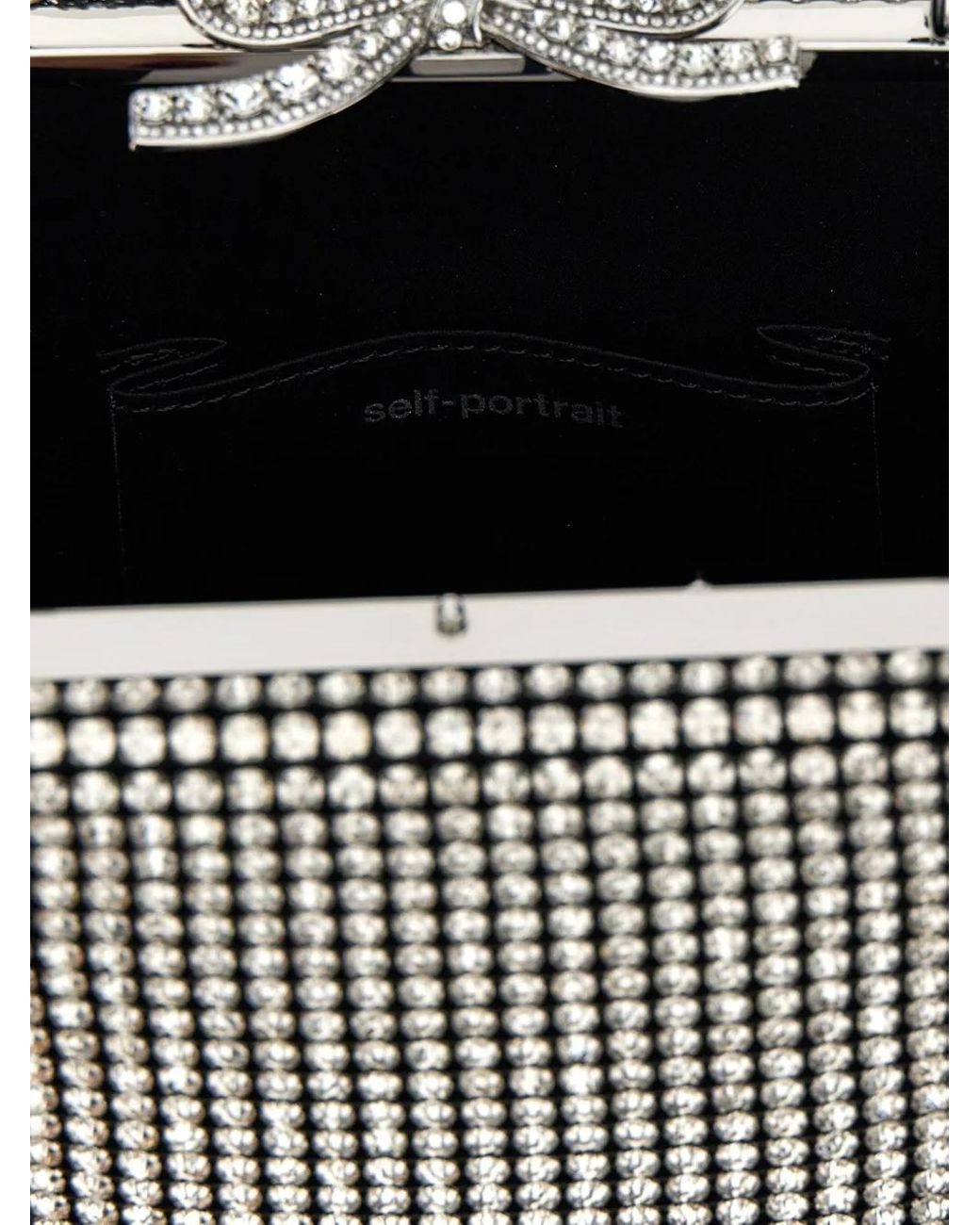 Self-Portrait Crystal Fishnet Tote Bag in Black | Lyst