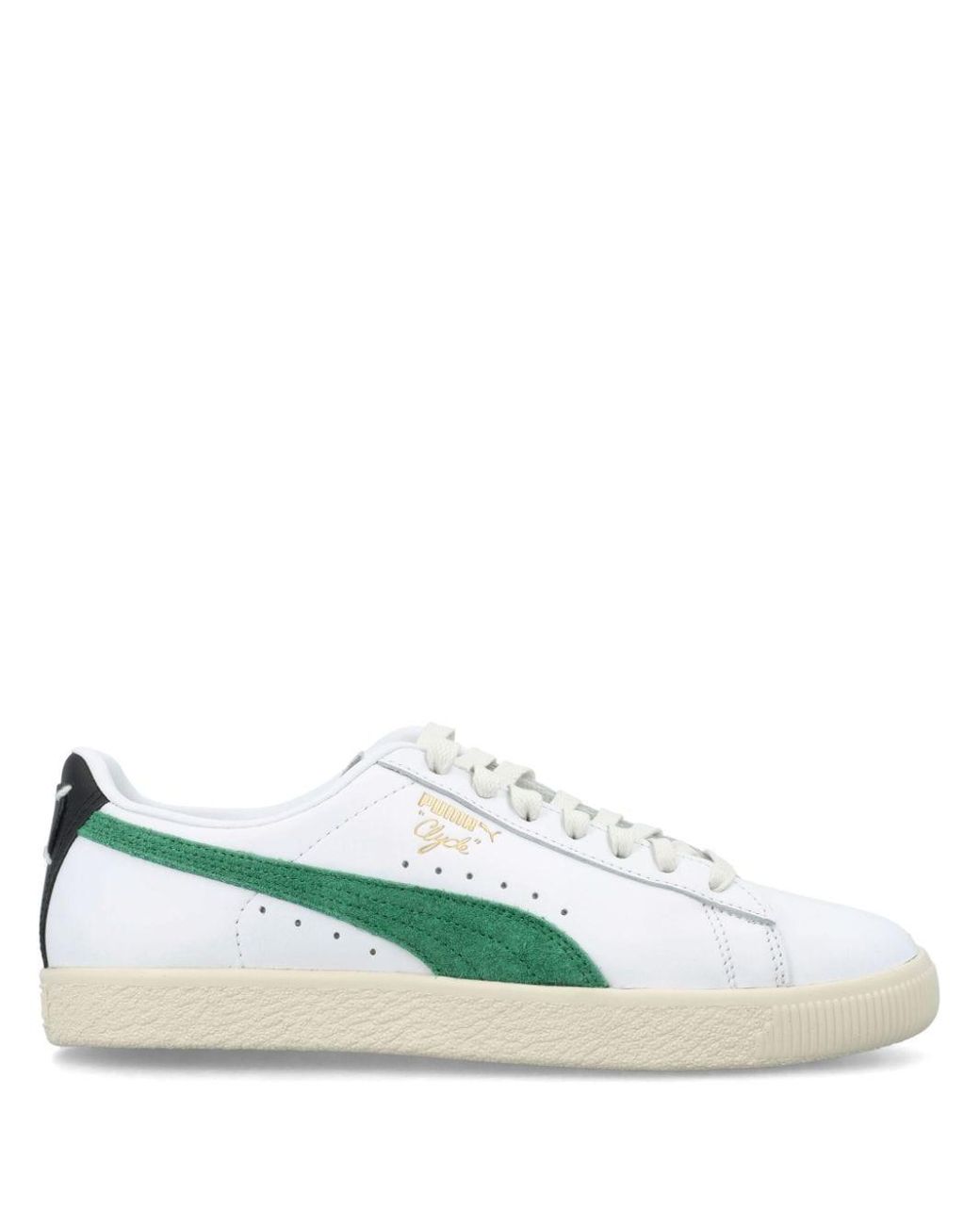 PUMA Clyde Base Leather Sneakers in Green | Lyst