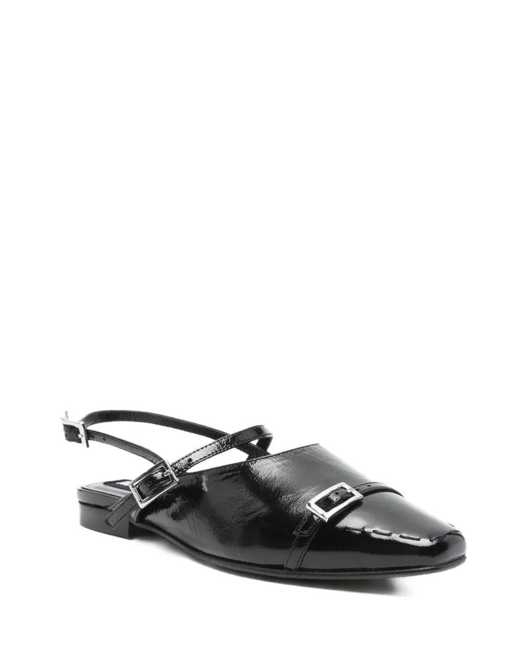 Alohas Buckle Slingback Flat Pumps in Black | Lyst