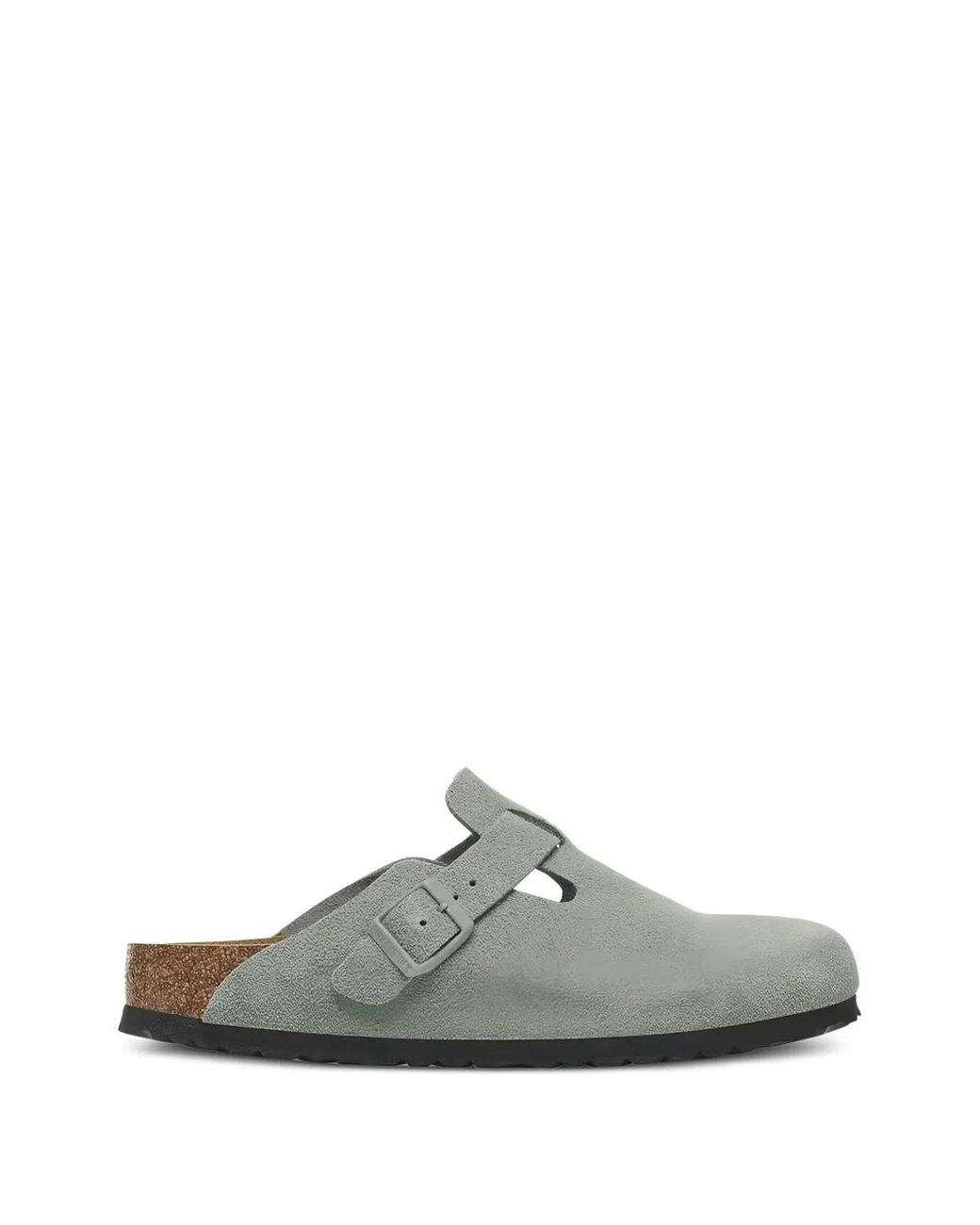 Birkenstock Boston Bs Suede "Pure Sage" Slippers in White for Men | Lyst