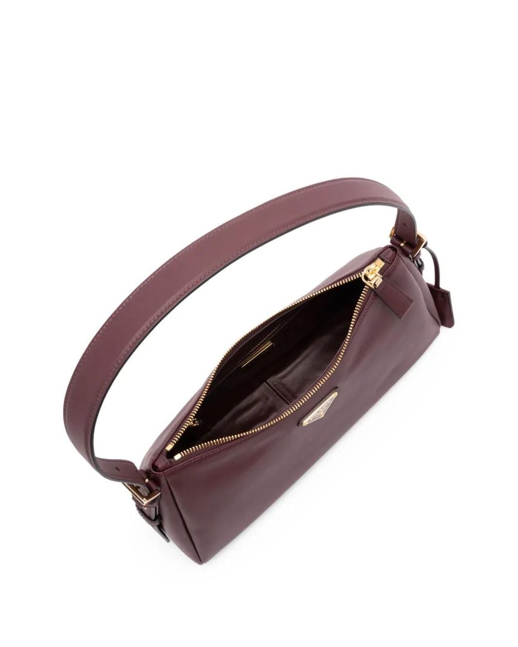 Prada Enamel Triangle Logo Tote Bag in Purple | Lyst
