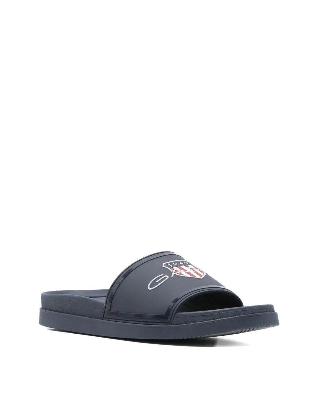 GANT Pierbay Logo-Embellished Sliders in Blue for Men | Lyst