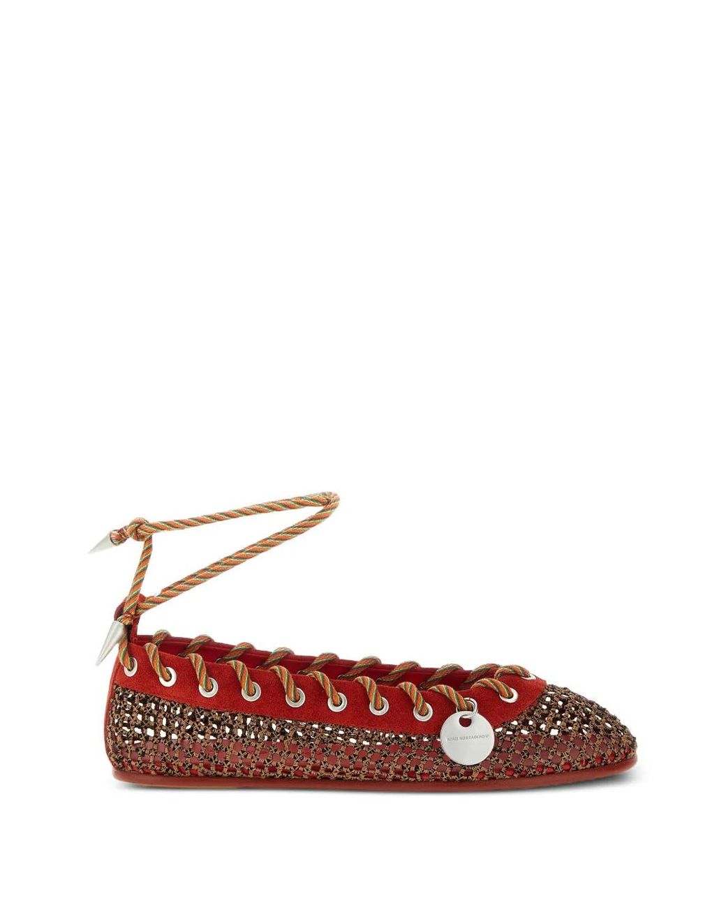 Kiko Kostadinov Reticella Tie Ballet Flats in Red | Lyst