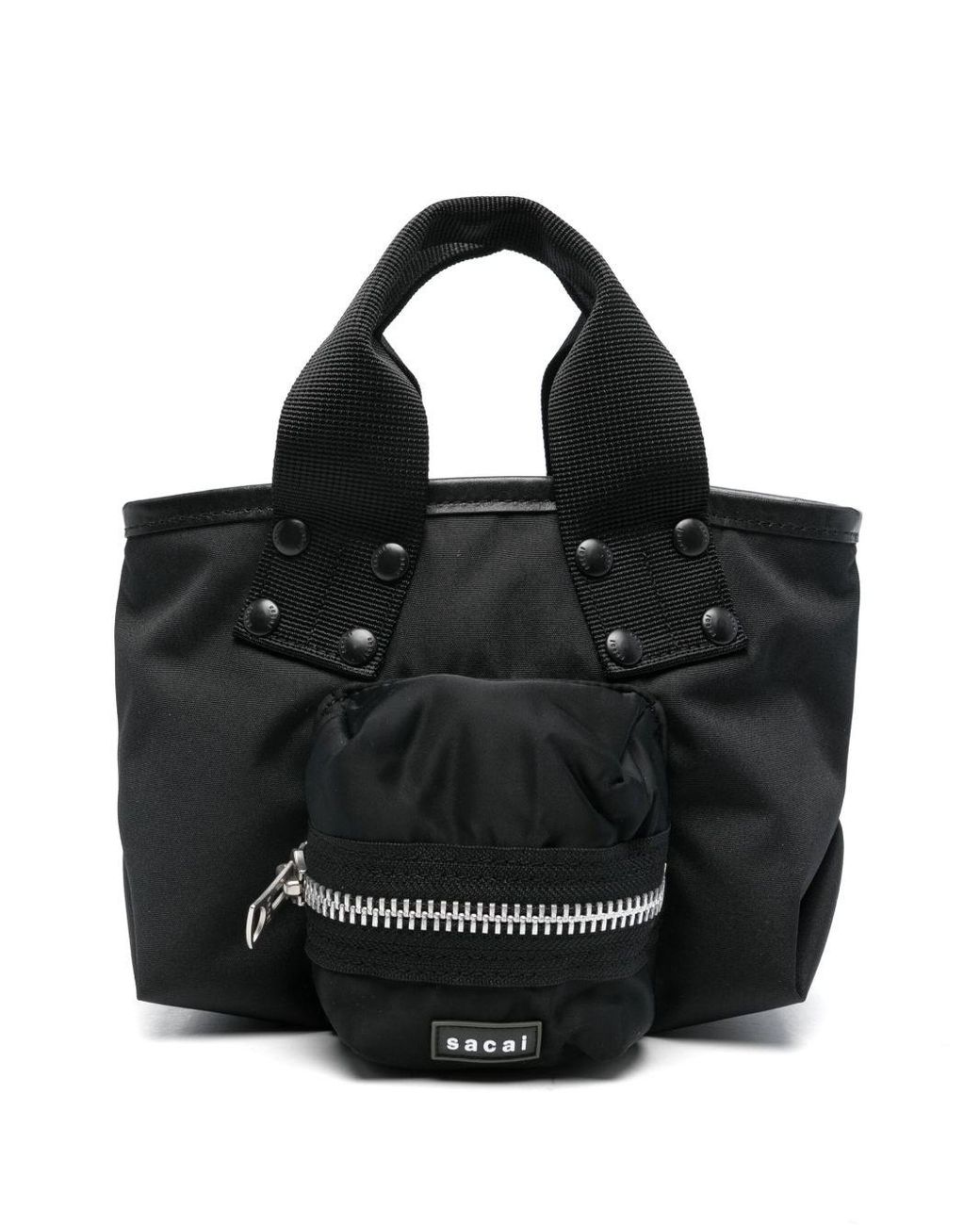 Sacai Small Pocket Tote Bag in Black | Lyst
