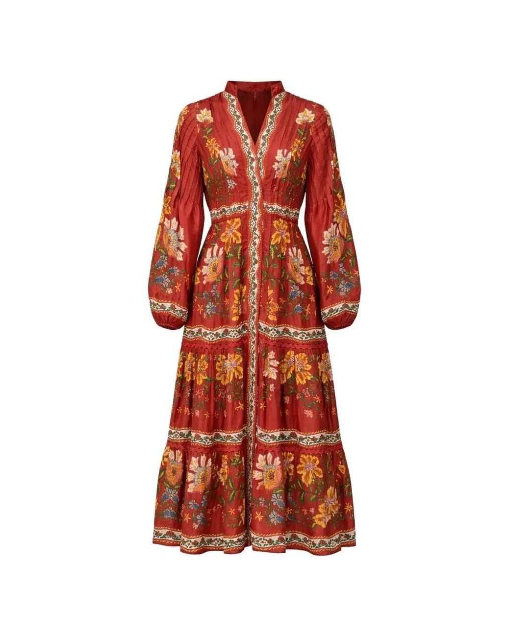 FARM Rio Garden Delight Tiered Maxi Dress | Lyst