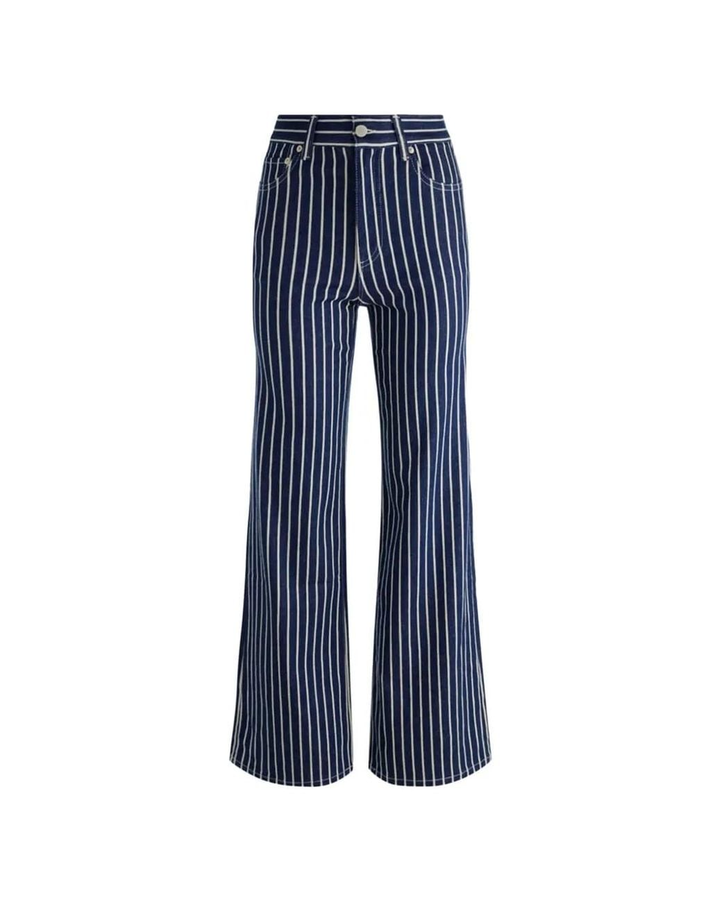 Alice + Olivia Striped Jeans in Blue | Lyst UK