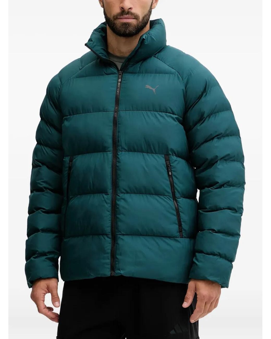PUMA Mono Zip Puffer Jacket in Green for Men | Lyst UK