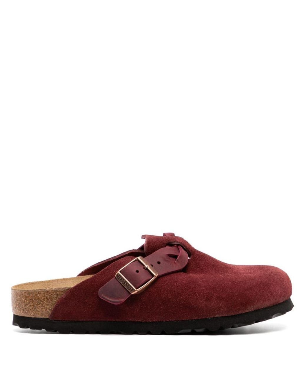 Birkenstock Boston Suede Clogs in Red | Lyst