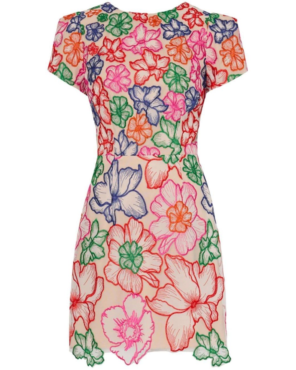 MILLY Kyla Floral-embroidered Minidress in Pink | Lyst