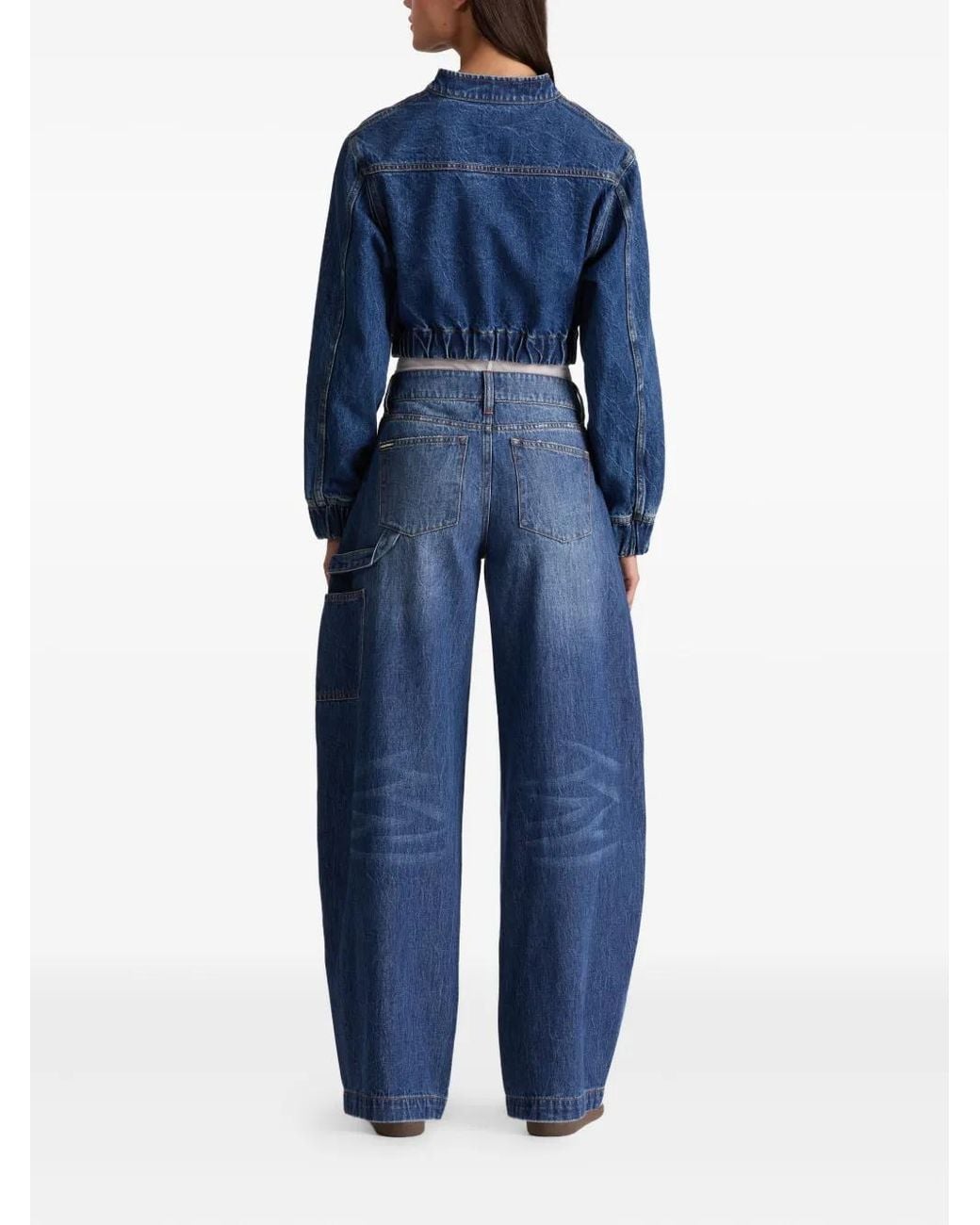 Alice + Olivia Andie Barrel-Leg Carpenter Jeans in Blue | Lyst
