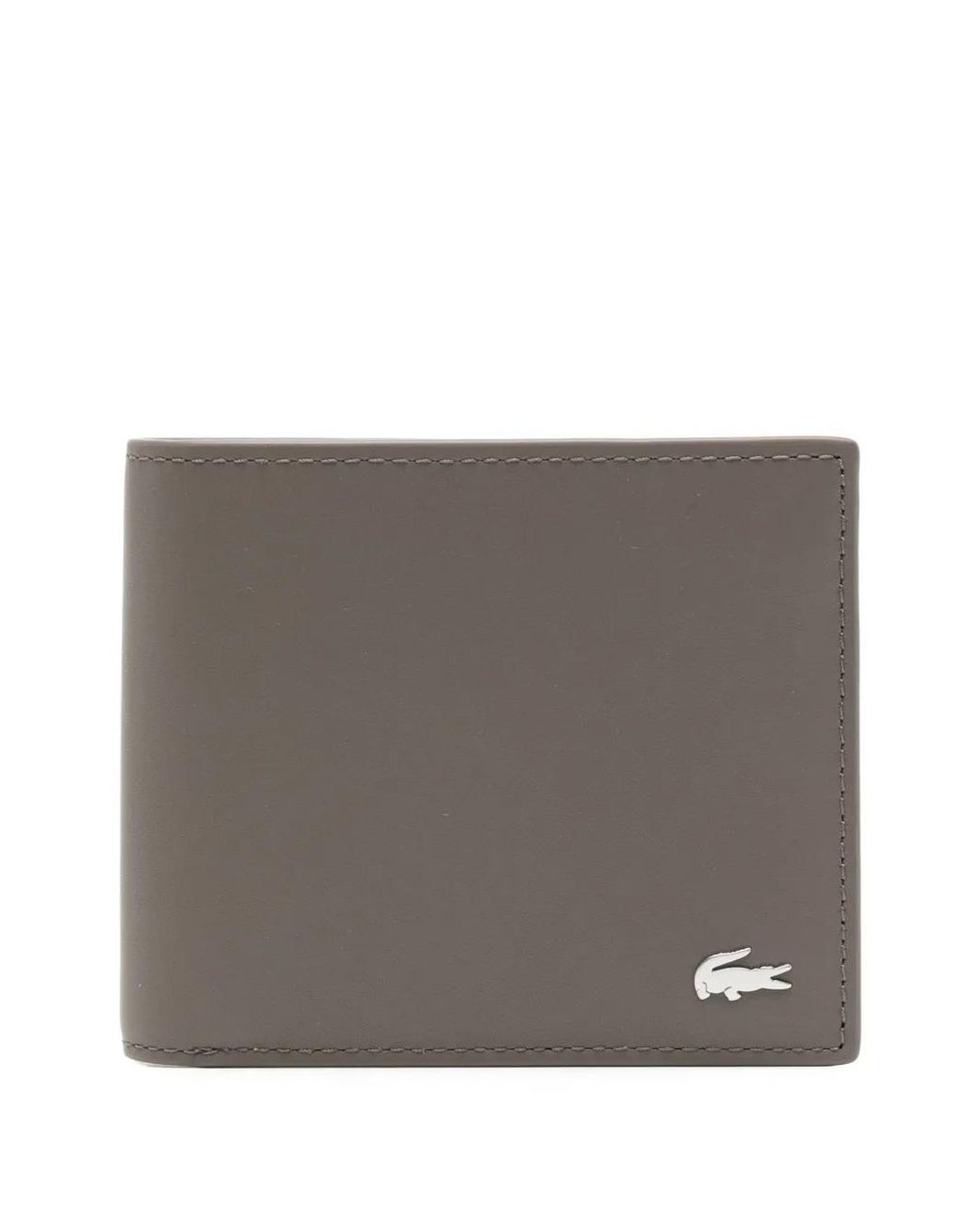 Lacoste Medium Fg Leather Bi-Fold Wallet in Gray for Men | Lyst