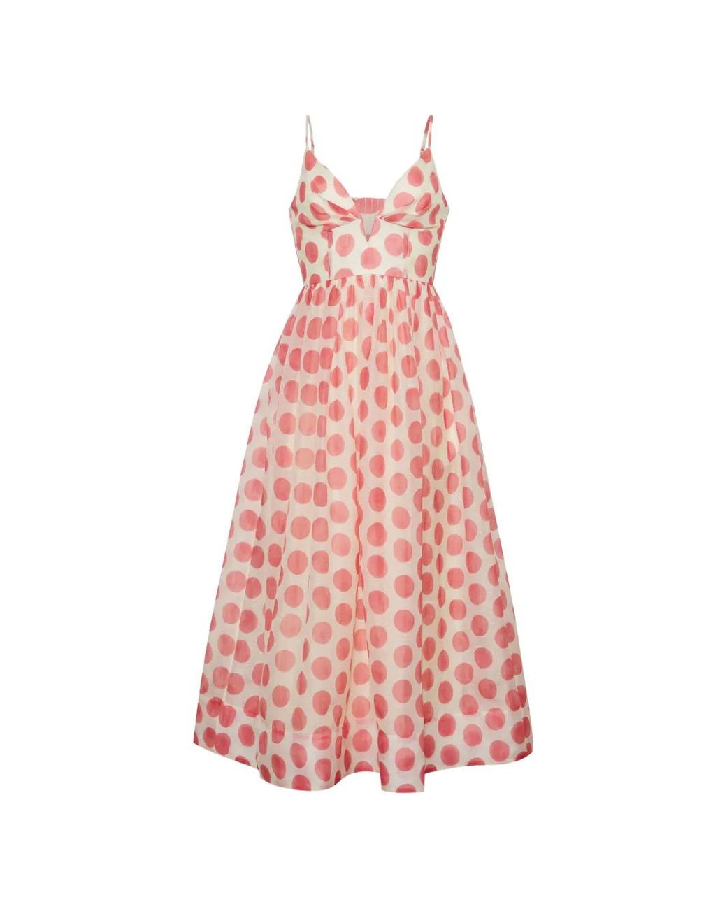 Cara Cara Pero Polka-Dot Midi Dress in Pink | Lyst