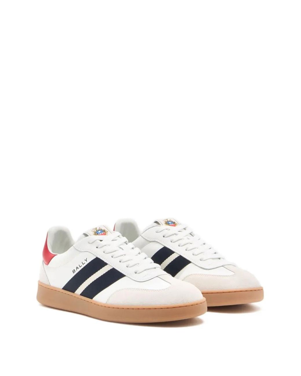 Bally Crest Striped Leather Sneakers in Blue for Men | Lyst