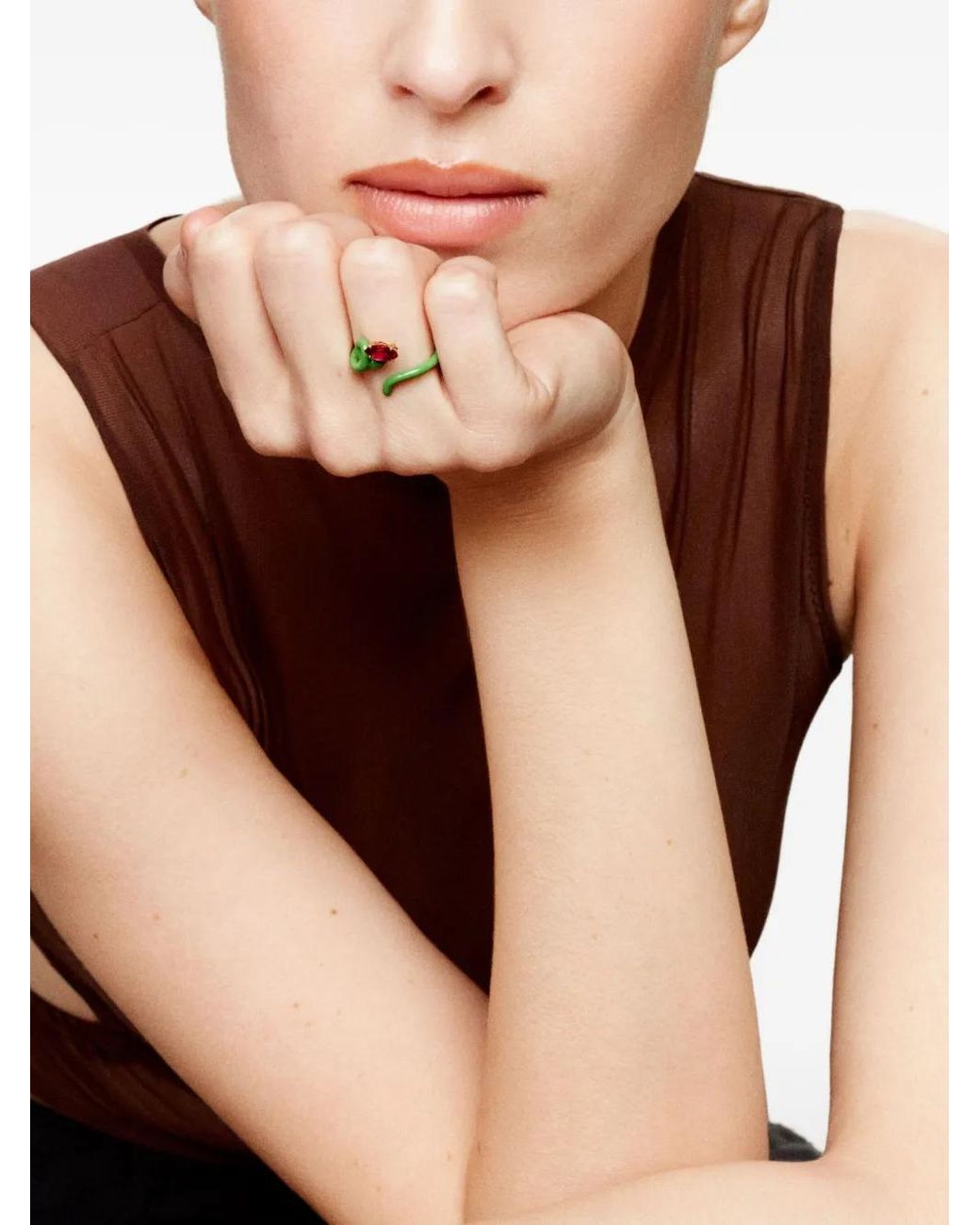 Bea Bongiasca 9K Baby Vine Corundum Ring in Black | Lyst