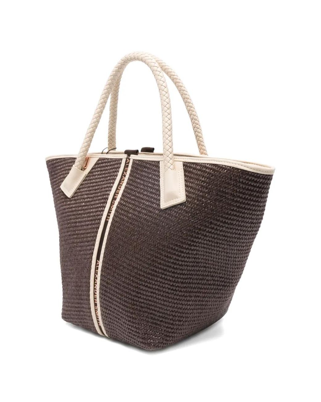 Alexander Smith Large Lauren Braided-Handle Tote Bag in Brown | Lyst