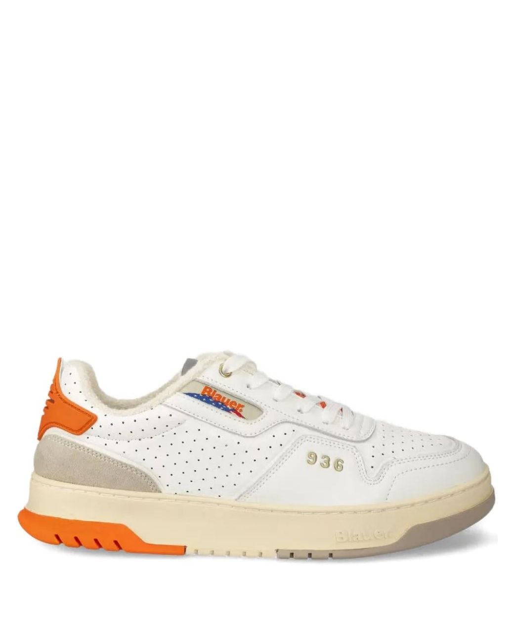 Blauer Perforated Leather Sneakers in White for Men | Lyst