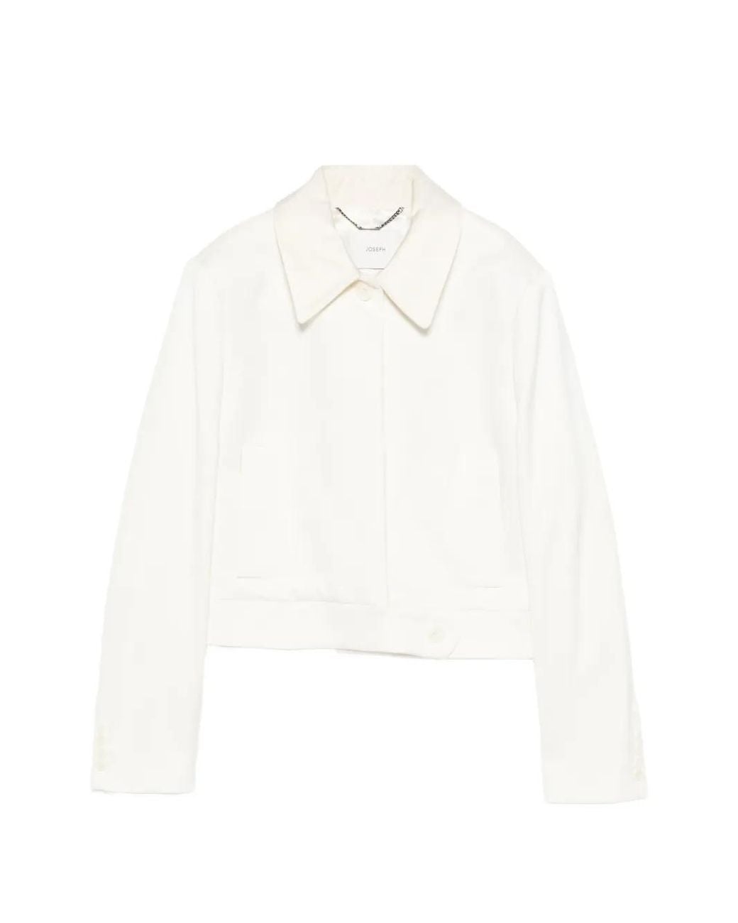 JOSEPH Abbe Collared Jacket in White | Lyst UK