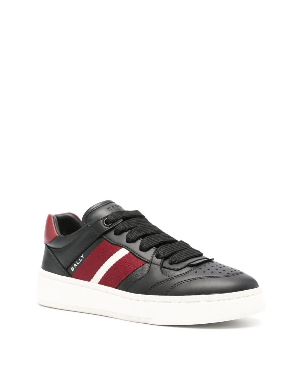 Bally Logo-Debossed Leather Sneakers in Black | Lyst