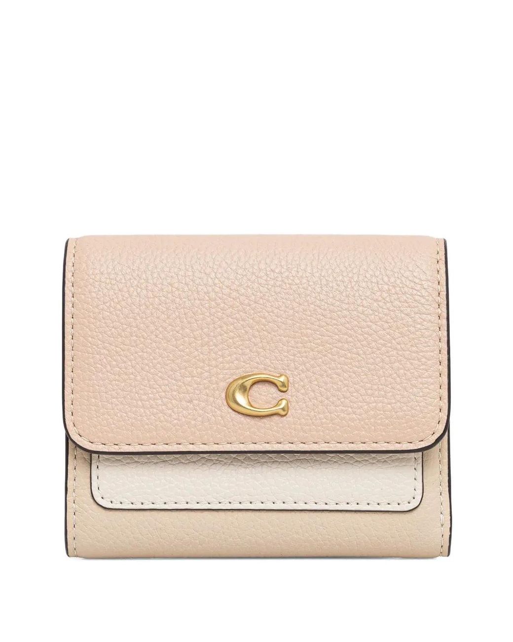 COACH Logo-Plaque Wallet in Natural | Lyst UK