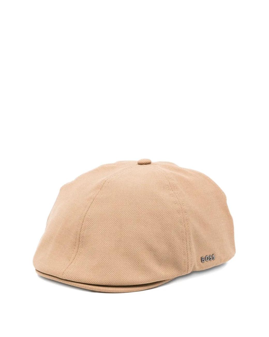 BOSS Logo-Lettering Beret in Natural for Men | Lyst