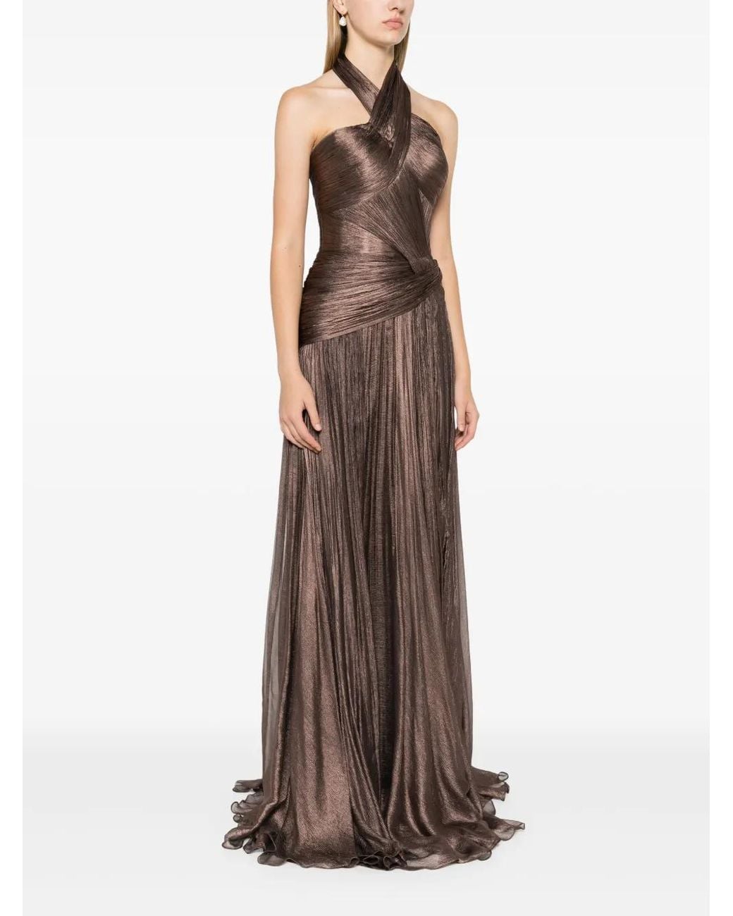 IRIS SERBAN Floris Maxi Dress in Brown | Lyst