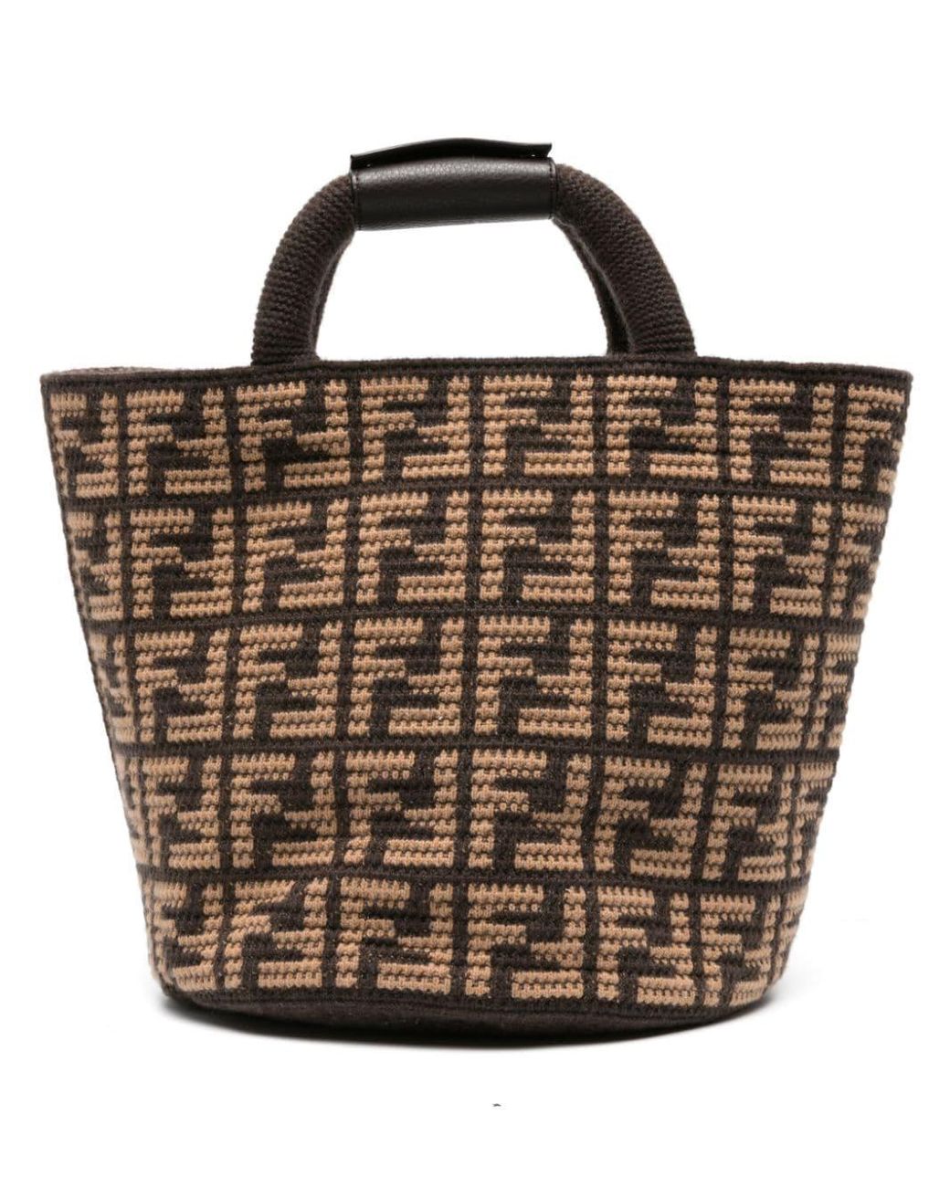 Fendi Monogram Interwoven Tote in Brown for Men | Lyst