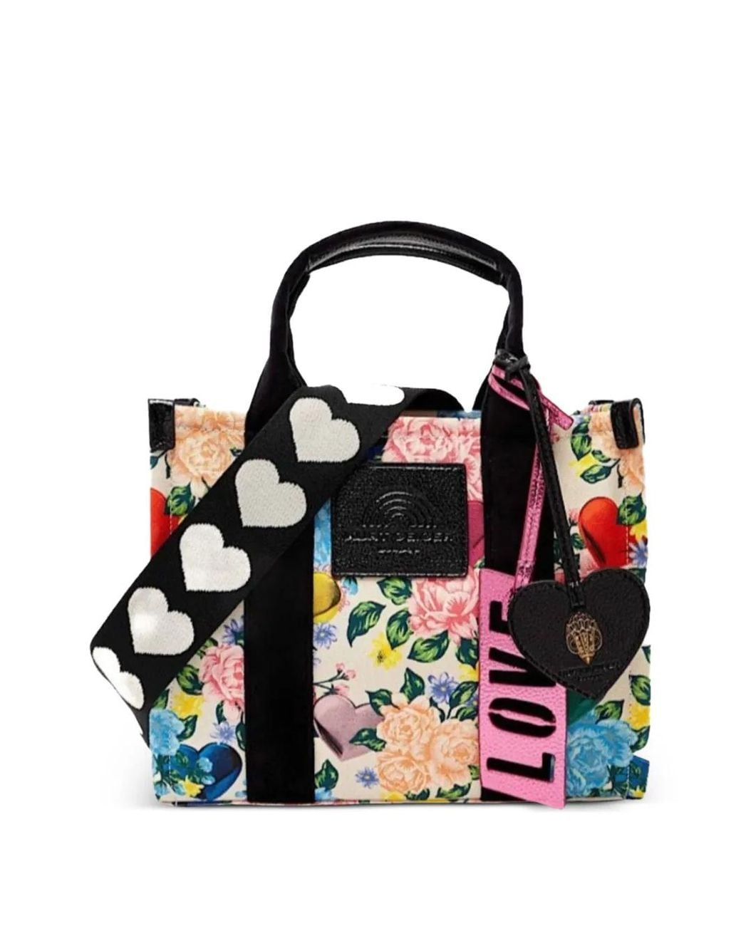 Kurt Geiger Small Southbank Floral-Print Tote Bag in Black | Lyst