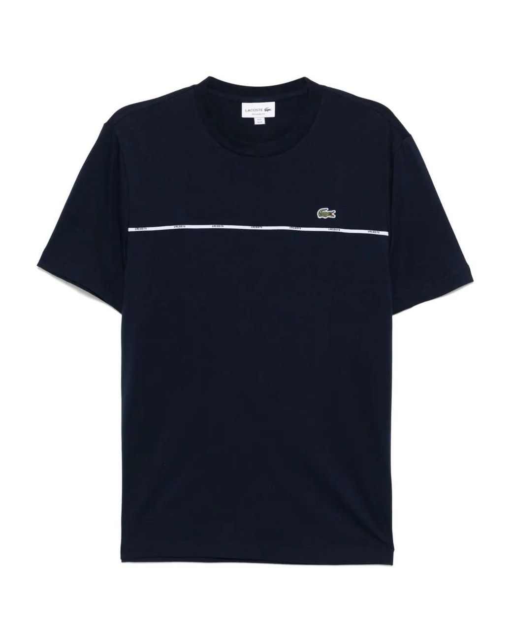 Lacoste Logo-Trim T-Shirt in Blue for Men | Lyst