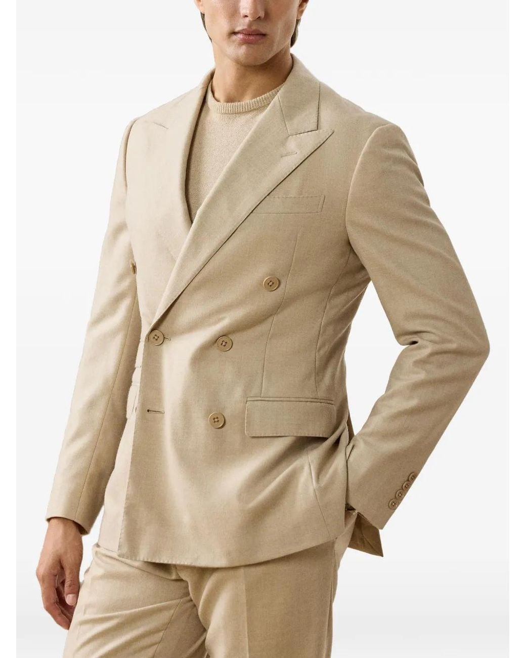 Ralph Lauren Kent Peak-Lapels Double-Breasted Blazer in Natural for Men ...