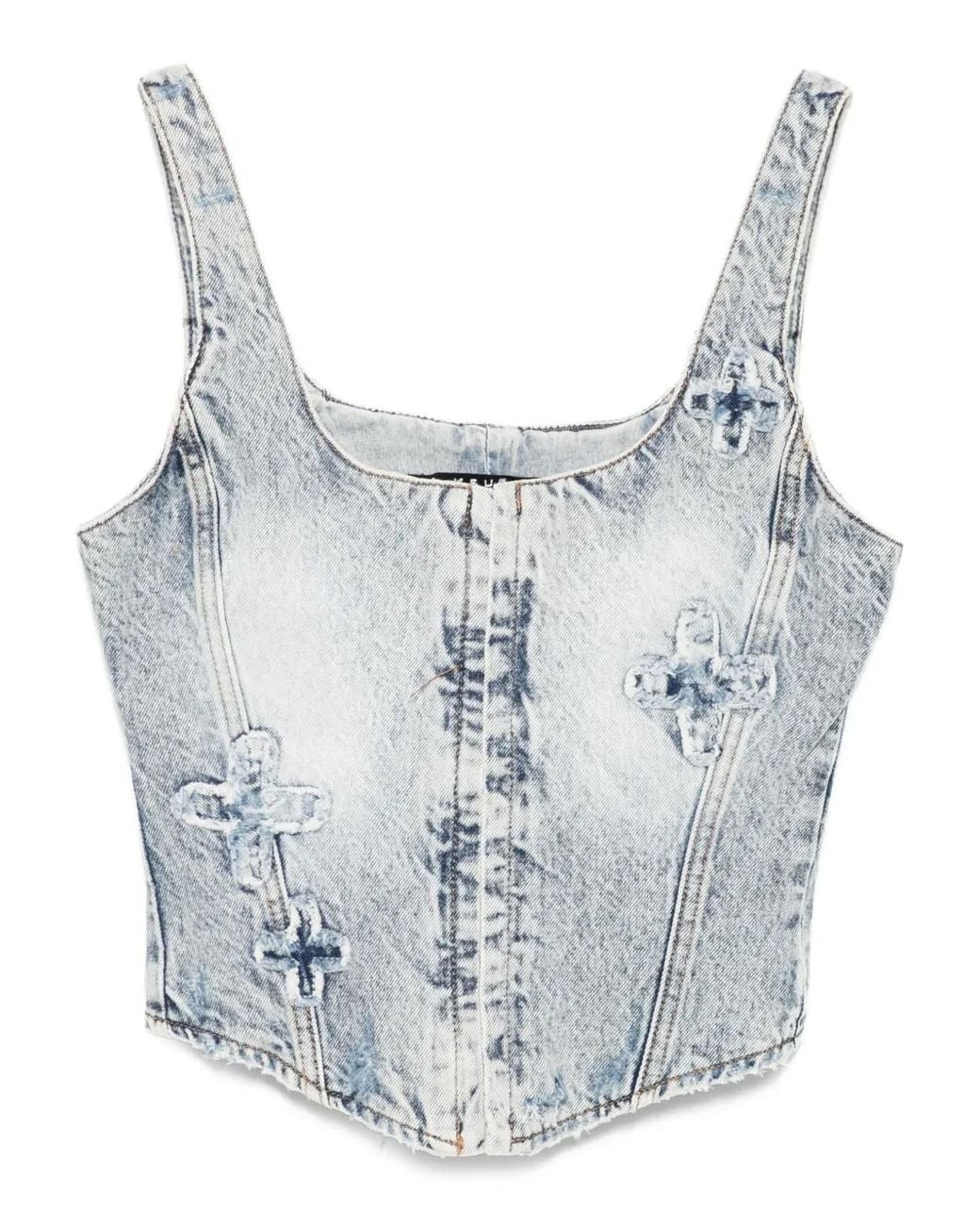 Ksubi Gigi Klassic Kraftwerk Denim Bustier Top in Blue | Lyst