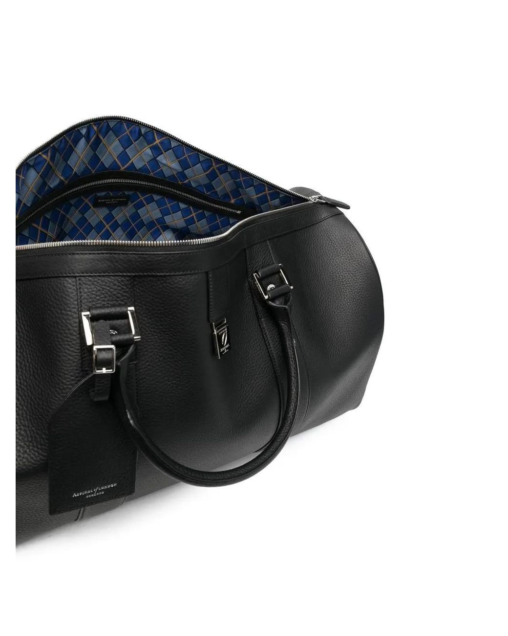 Aspinal of London Boston Leather Holdall in Black for Men | Lyst
