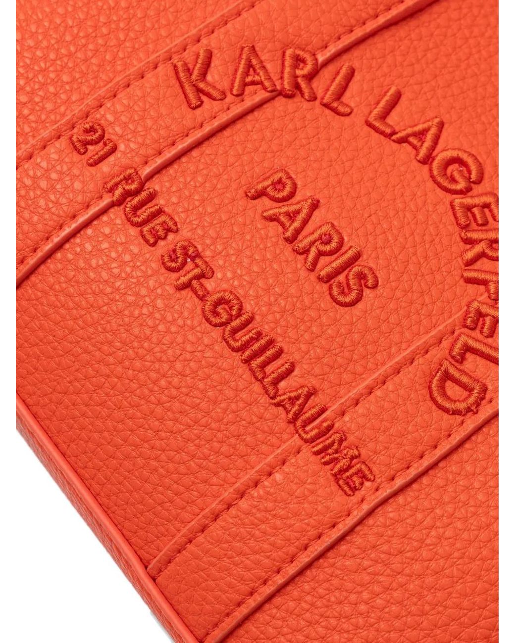 KARL LAGERFELD Embossed-Logio Tote Bag in Red | Lyst