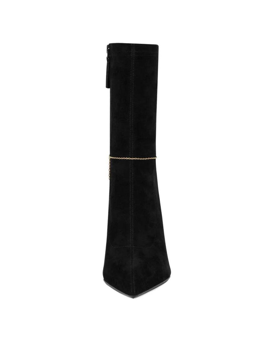 POTAMY Chain Detail Suede Boots in Black | Lyst UK
