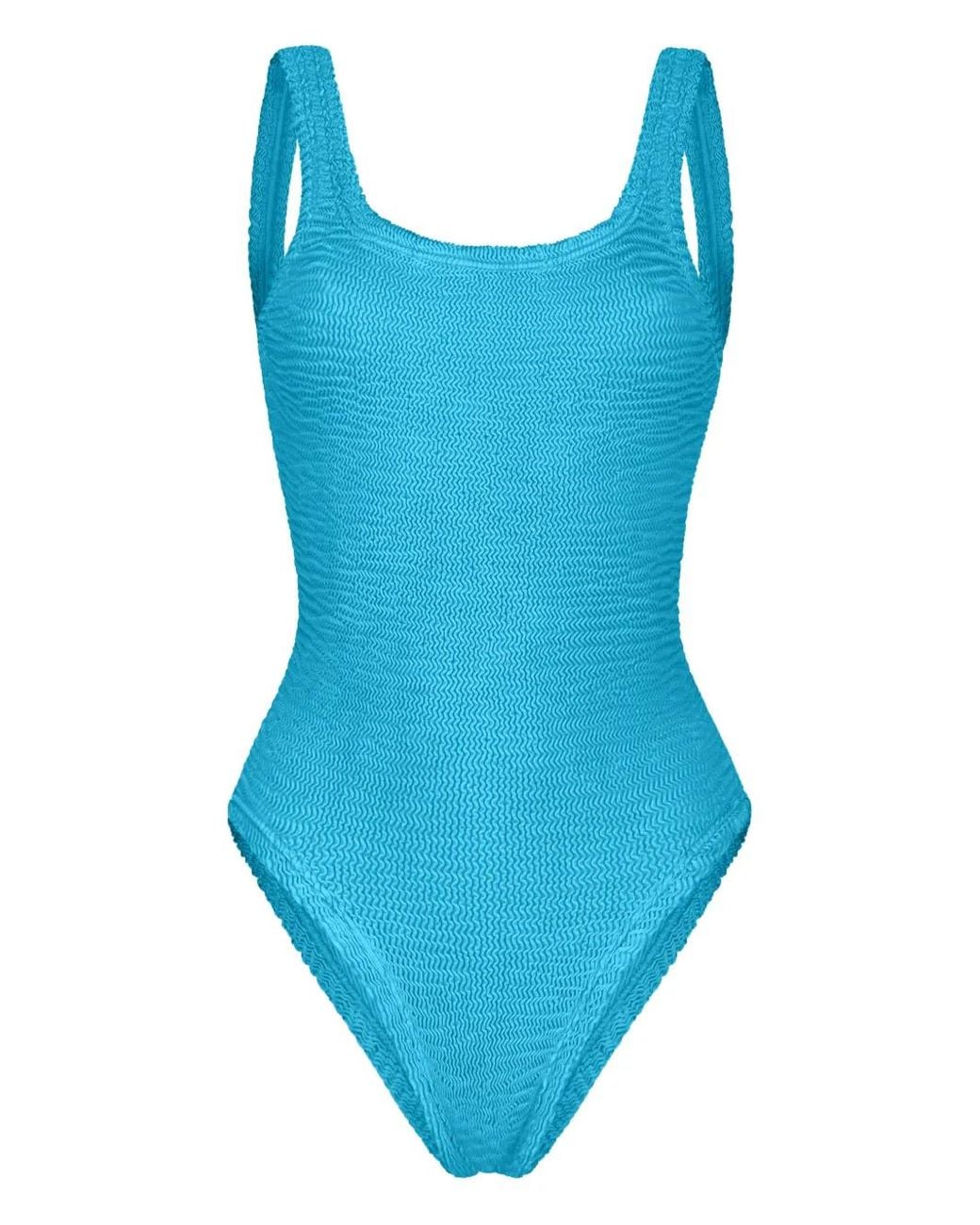 Paramidonna Hailey Textured Swimsuit in Blue | Lyst UK