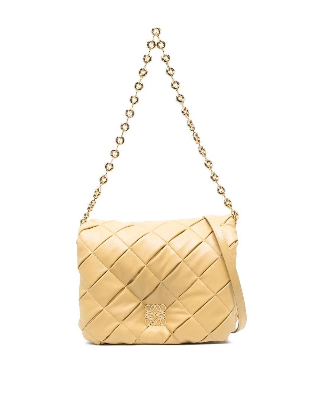 Loewe Puffer Goya Leather Shoulder Bag in Metallic | Lyst