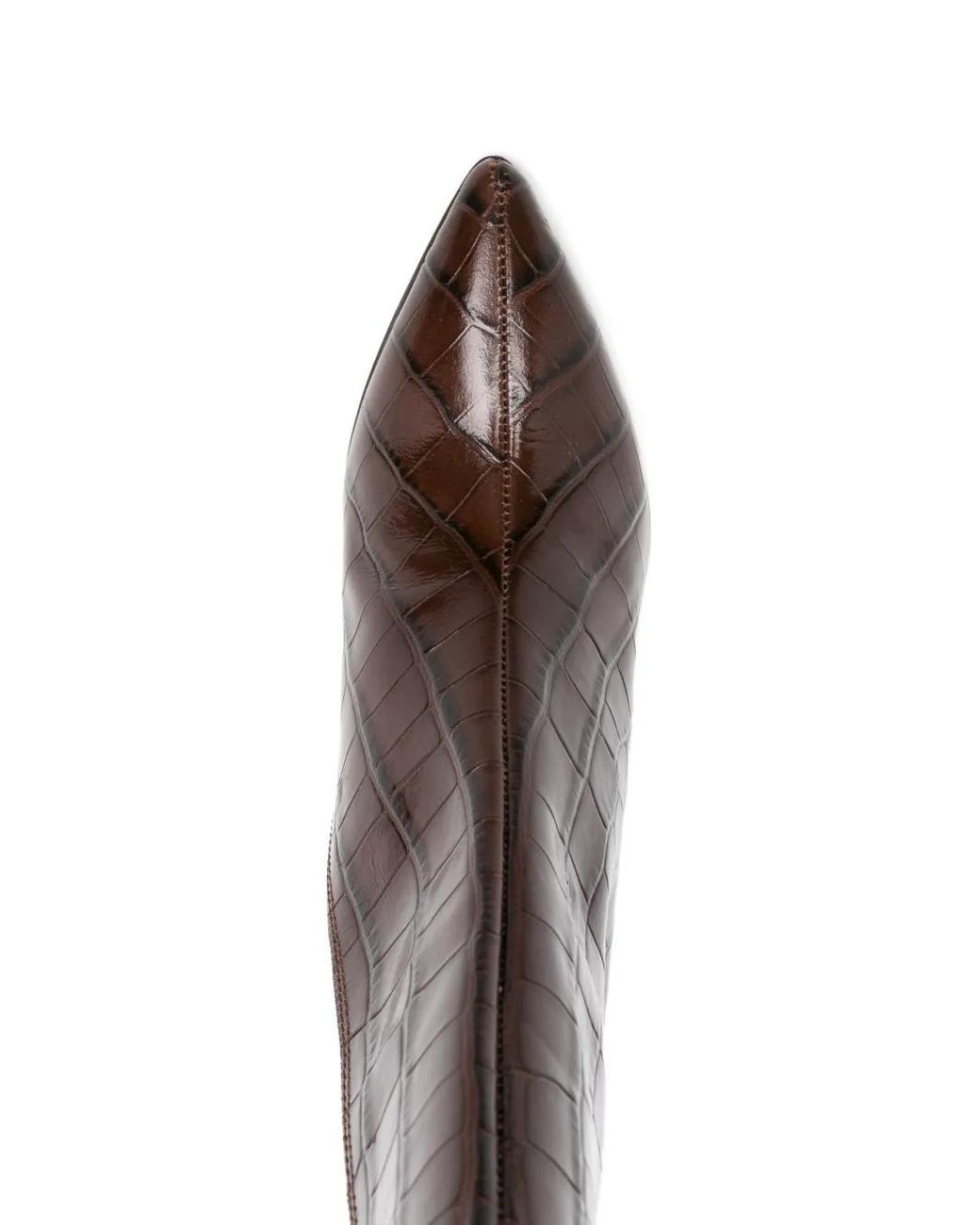 Pedro Miralles Crocodile-Effect Pointed-Toe Boots in Brown | Lyst UK