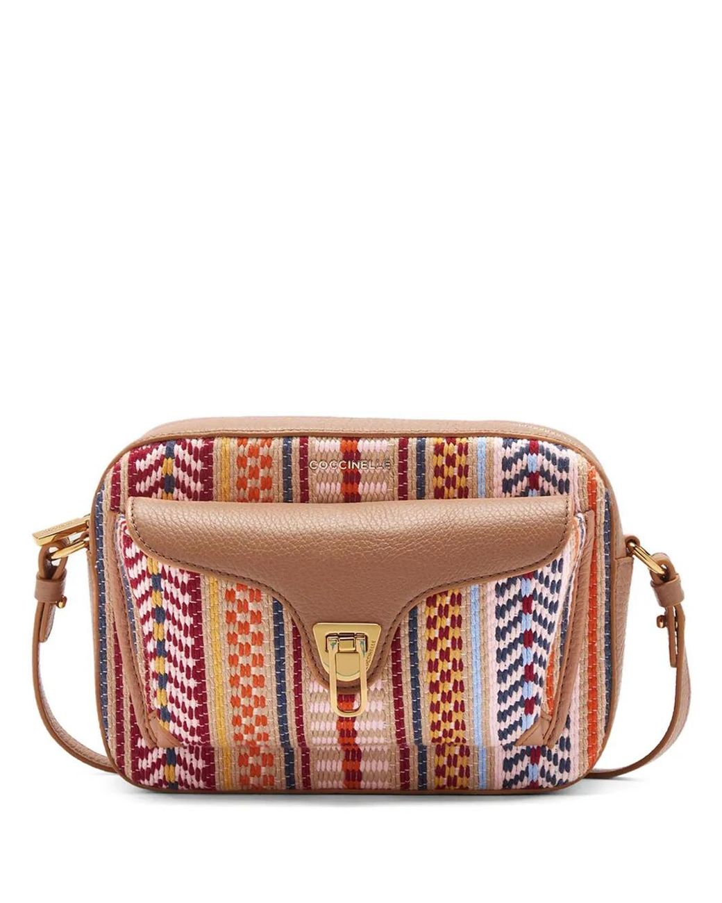 Coccinelle Logo-Lettering Shoulder Bag in Brown | Lyst