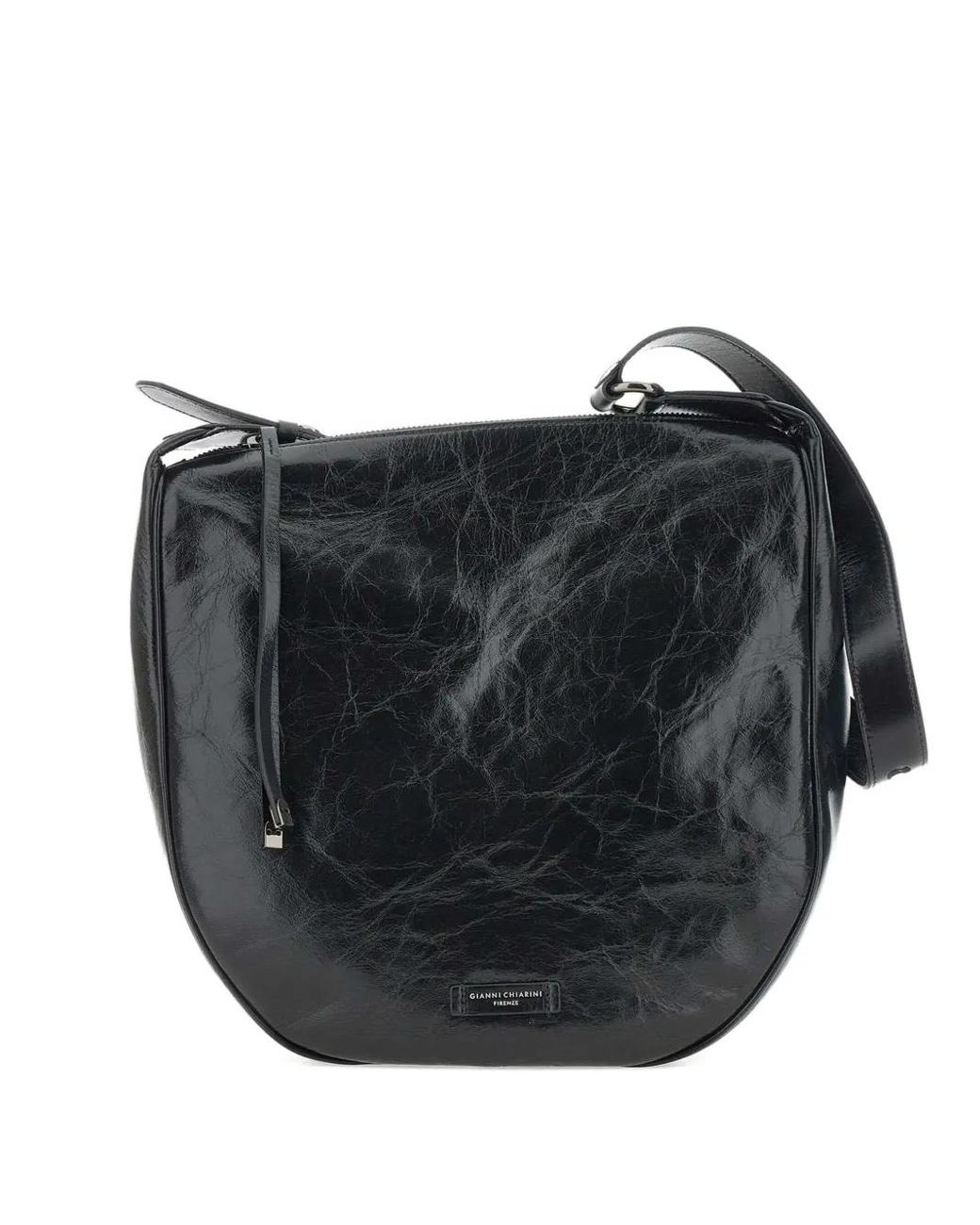 Gianni Chiarini Curved-Shape Shoulder Bag in Black | Lyst