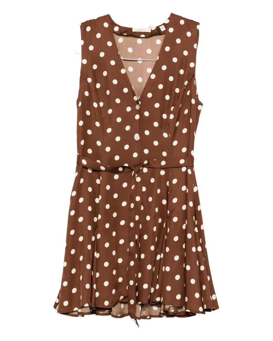Doen Aubrey Mini Dress in Brown | Lyst