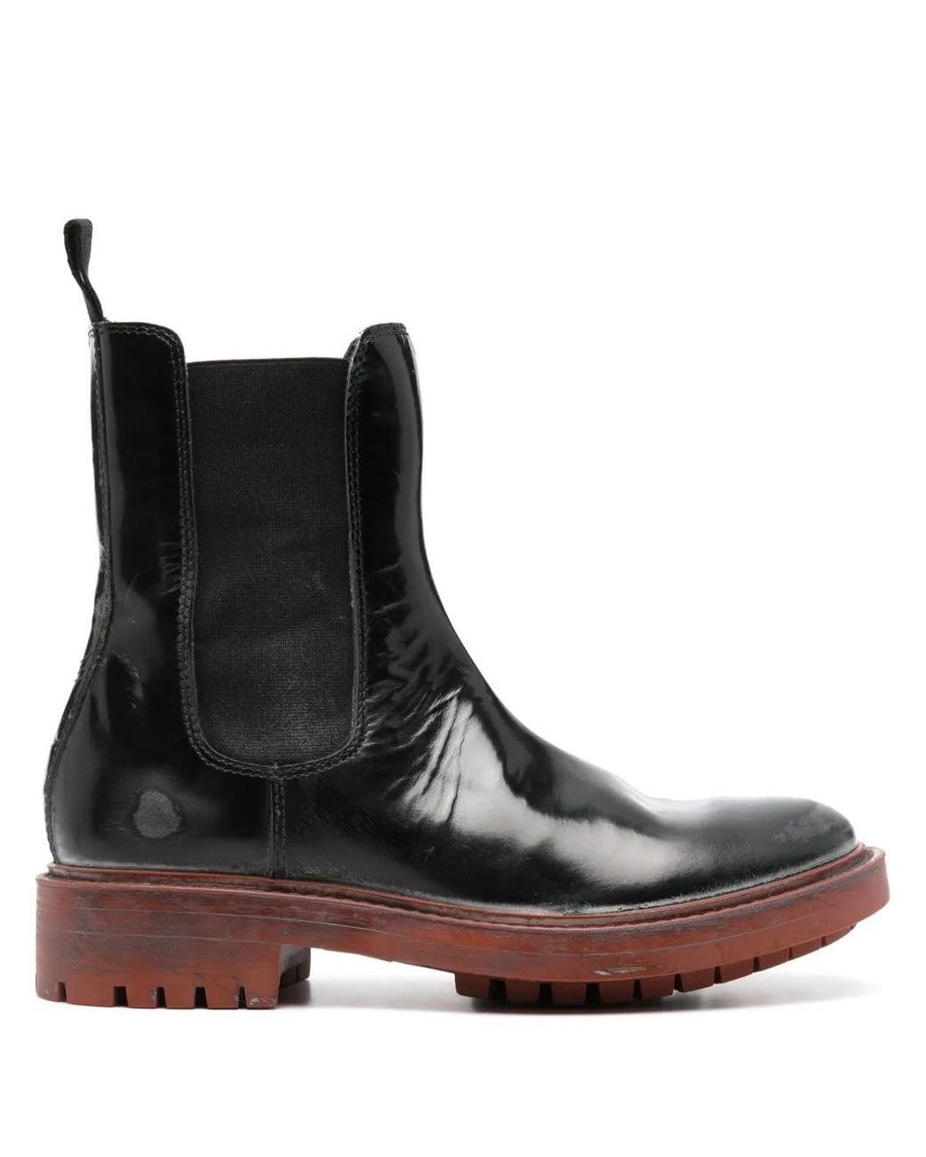 Moma Distressed Boots in Black | Lyst