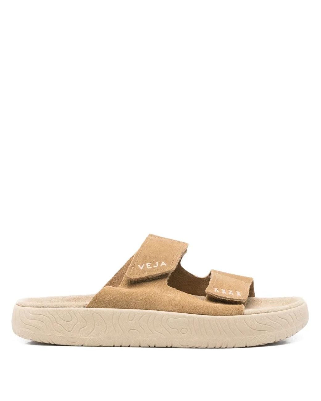 Veja Etna Double-Strap Suede Sandals in White | Lyst