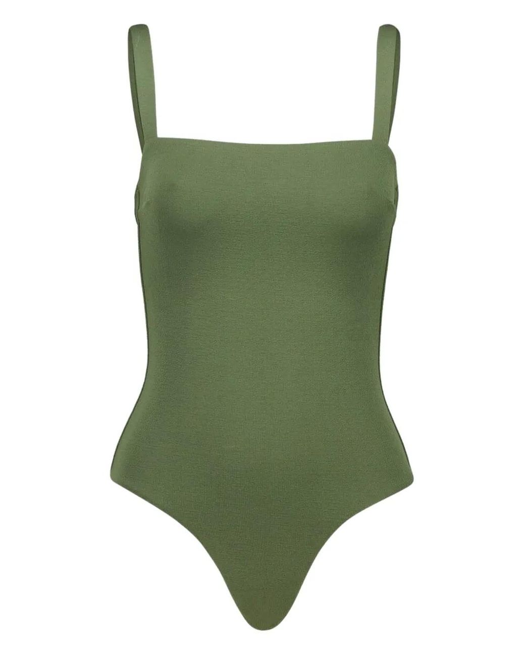 Matteau Crinkle Square-Neck Swimsuit in Green | Lyst