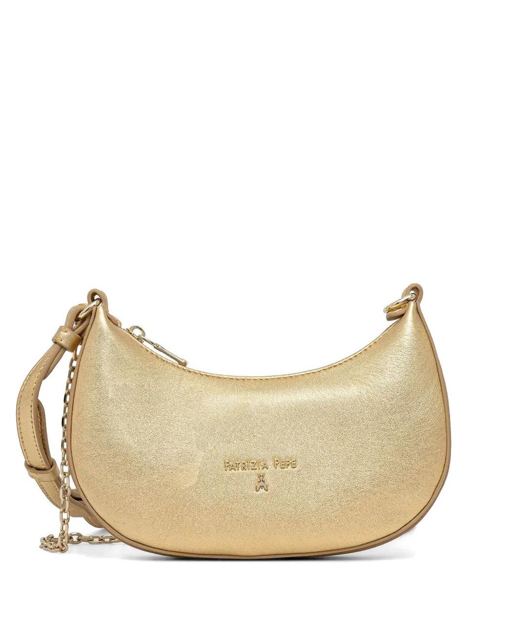 Patrizia Pepe Logo-Lettering Cross Body Bag in Natural | Lyst UK