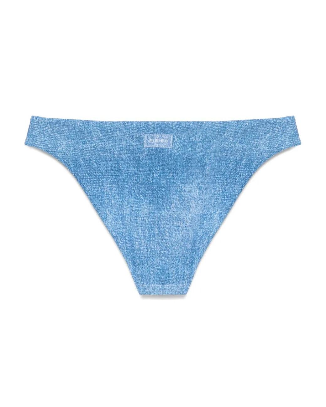Fisico Denim-Effect Bikini Bottoms in Blue | Lyst
